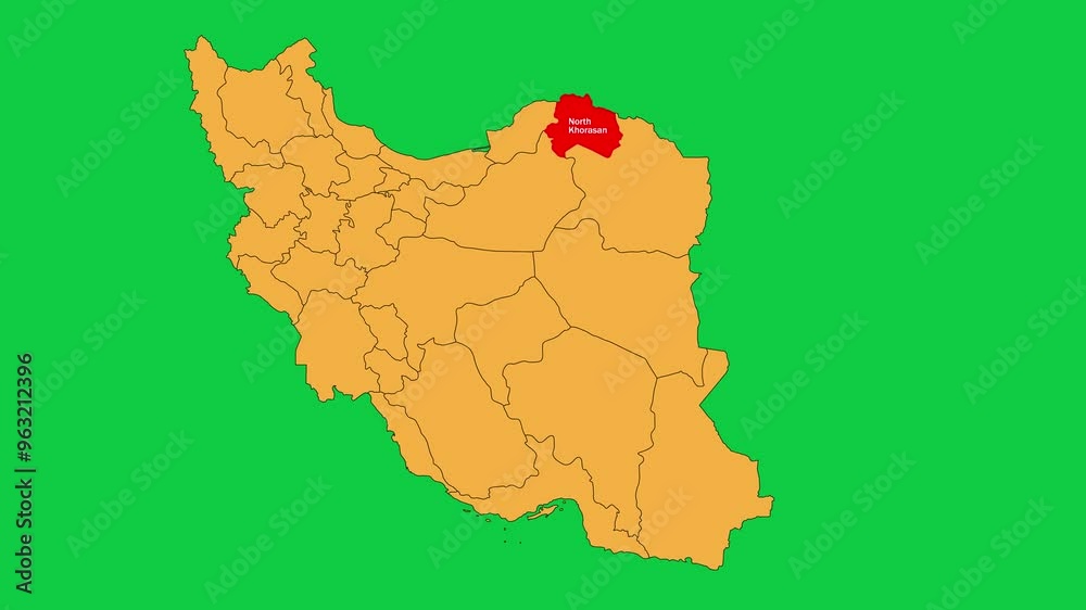 North Khorasan map animated video. North Khorasan Map Highlighted on ...