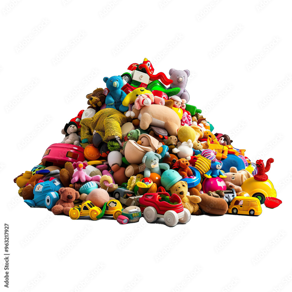 Pile of discarded toys, for depicting childhood memories or the passage ...