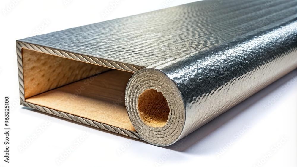 Surface of metalized foam heat insulator with a tilted angle, tilted ...