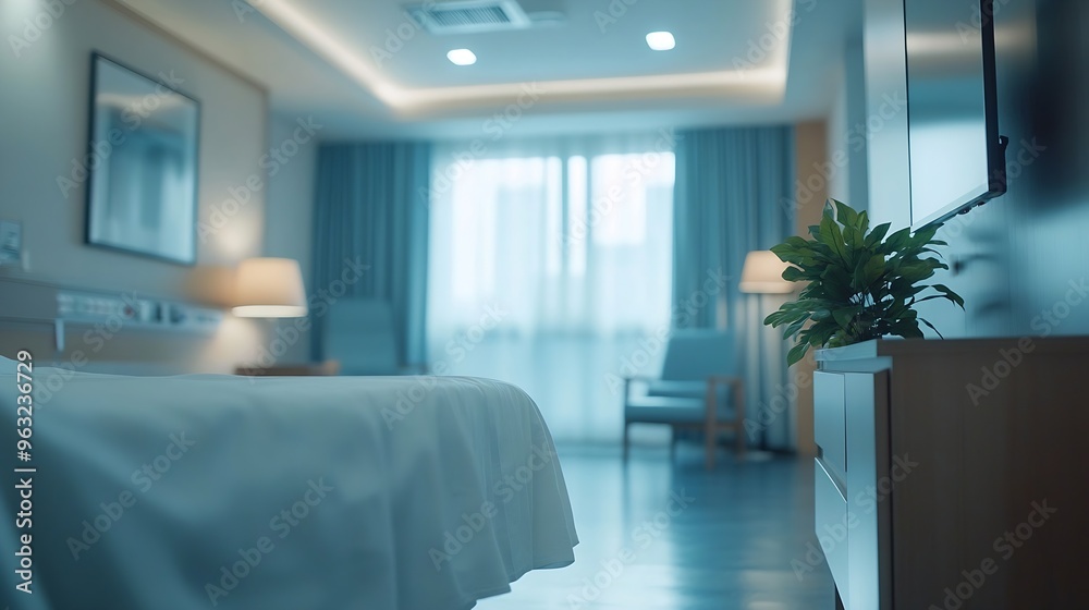Blur image of hospital room Light blurred background and texture for ...