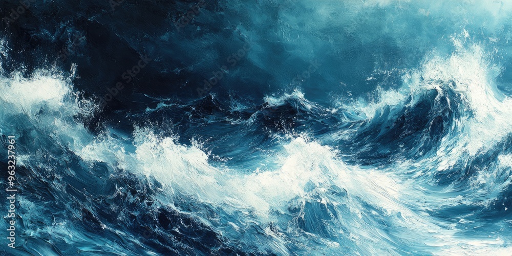 Ocean waves represent the powerful, rhythmic force of nature, embodying ...