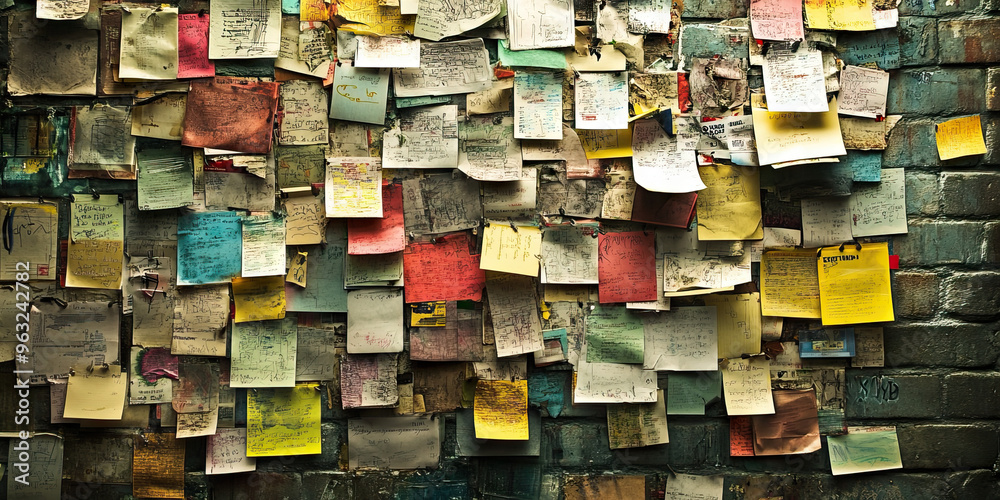 Wailing Wall of Information: A jumbled mess of sticky notes and printed ...