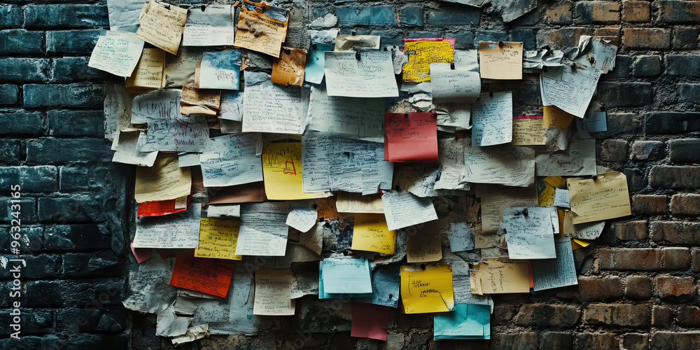 Wailing Wall of Information: A jumbled mess of sticky notes and printed ...