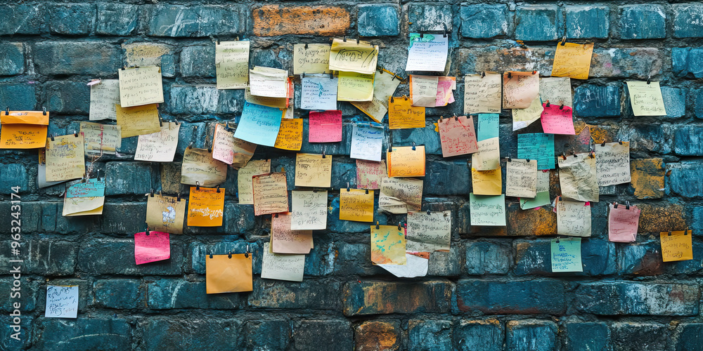 Wailing Wall of Information: A jumbled mess of sticky notes and printed ...