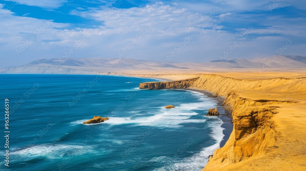 Majestic Landscape of Paracas National Reserve, Peru - Rugged Coastline ...