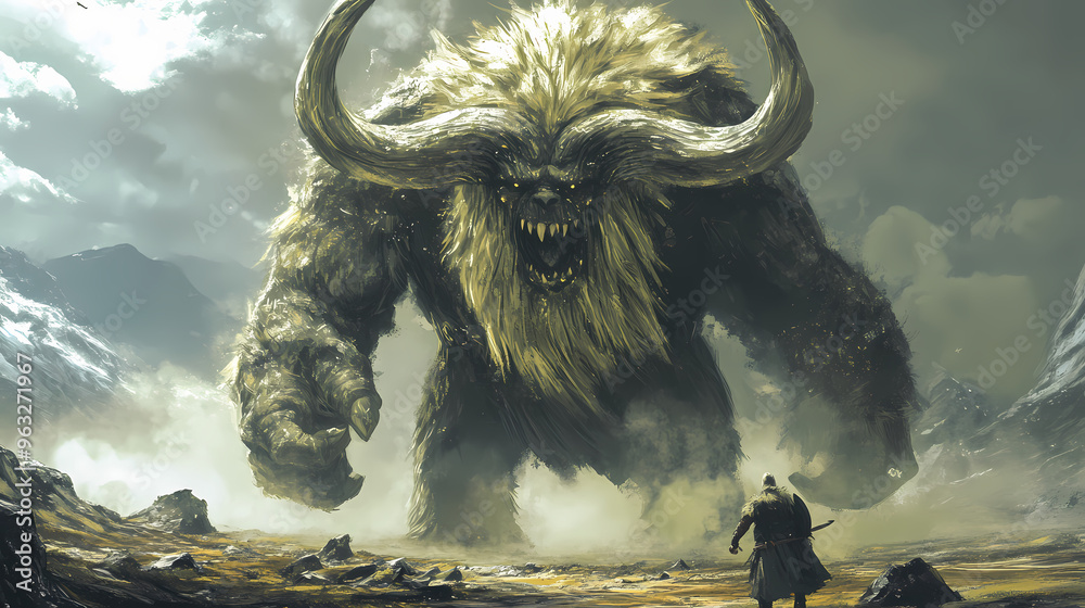 Fantasy giant monster in concept norse mythology. Giant. Illustration ...