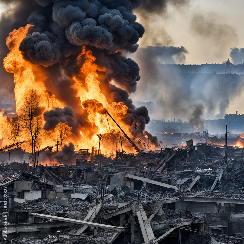 world on fire, third world war, global conflict, chaos, destruction ...