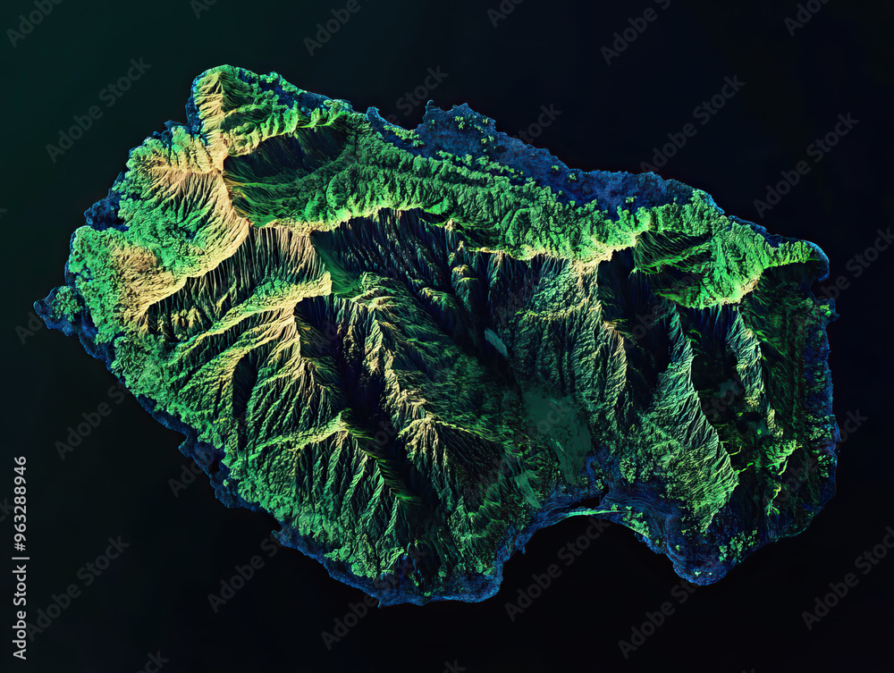 Technical aerial visual, 3D LiDAR GIS aerial map satellite scan model ...