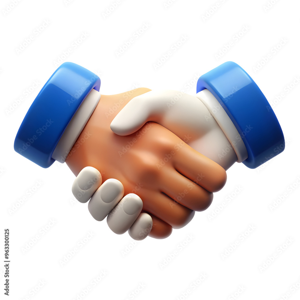 Professional 3D Handshake Icon for Business Collaboration Stock ...
