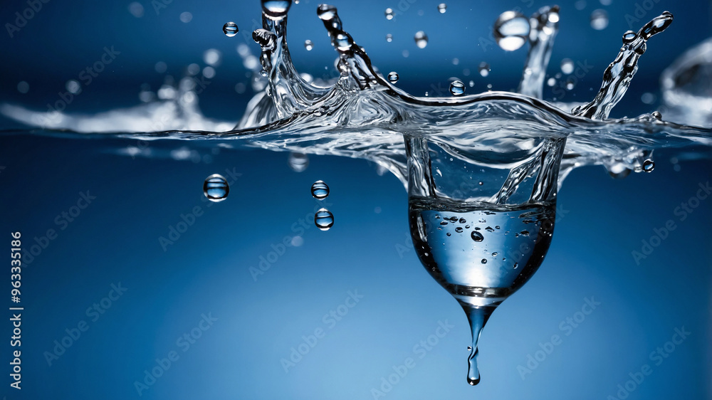High-speed capture of a water splash with clear details against a ...