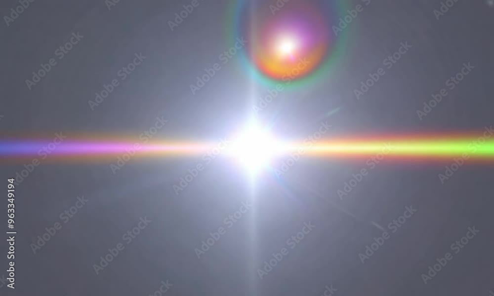 Celestial Burst: Radiant light flares across a muted gray backdrop, a ...