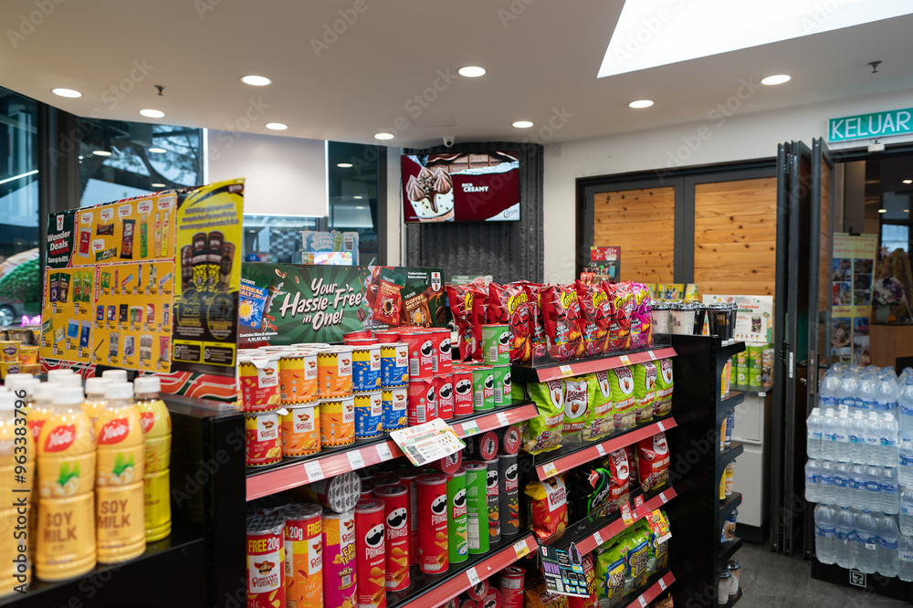 KUALA LUMPUR, MALAYSIA - DECEMBER 01, 2023: goods on display at 7 ...