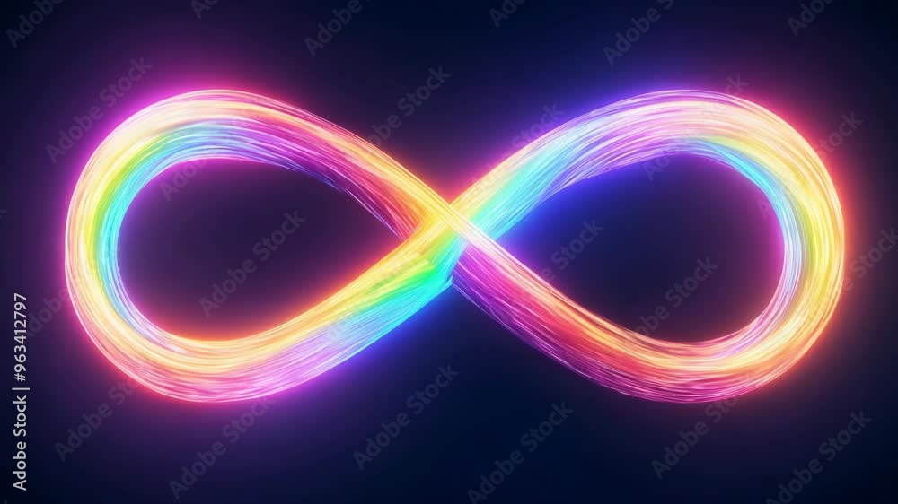 The rainbow symbol of infinity. The infinity symbol shimmers with all ...