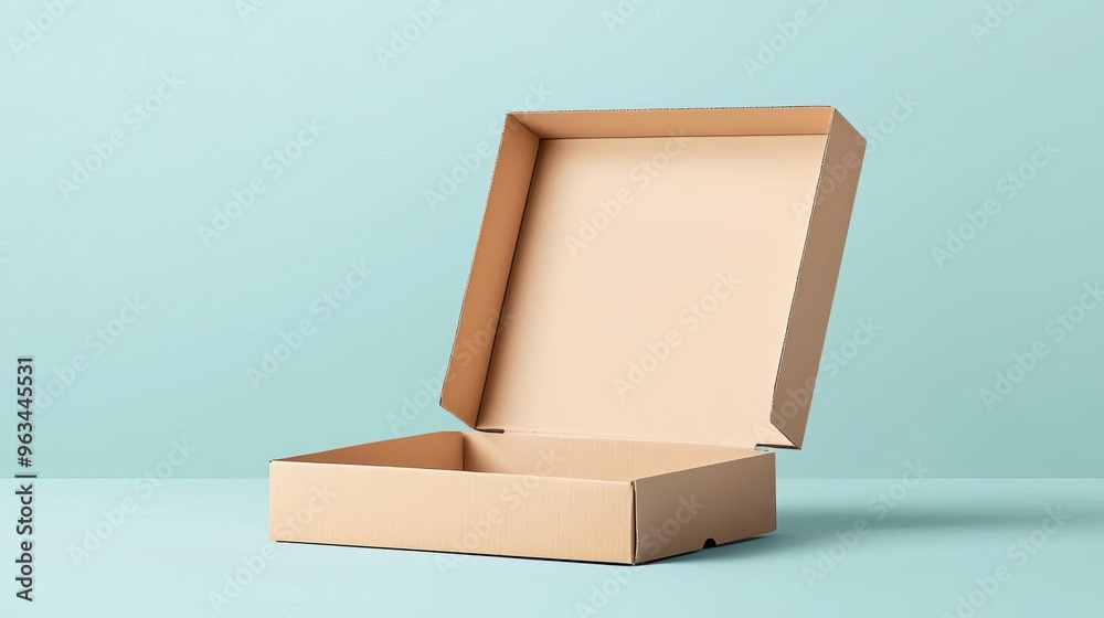 Pizza box mock-up, closed lid, standing upright, realistic cardboard ...