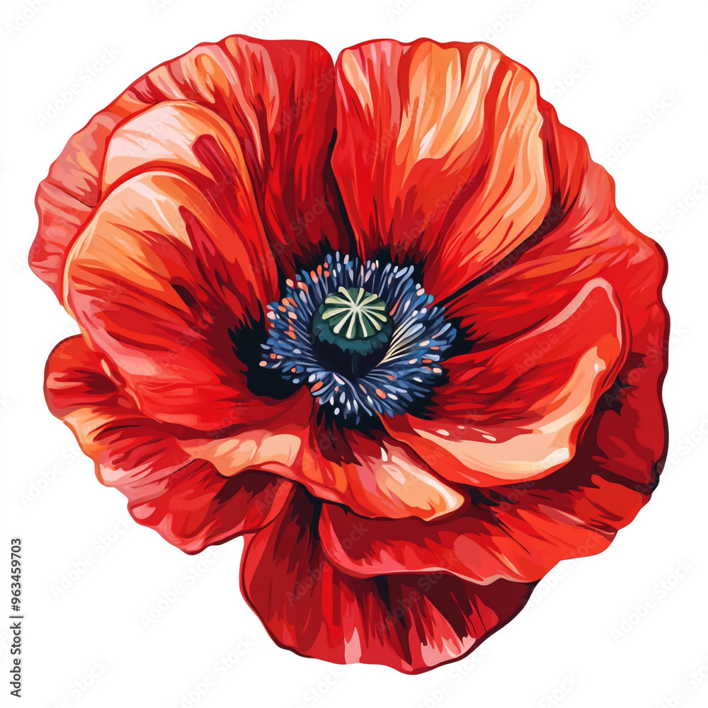 Poppy. The remembrance poppy - poppy appeal. Poppy design isolated on ...