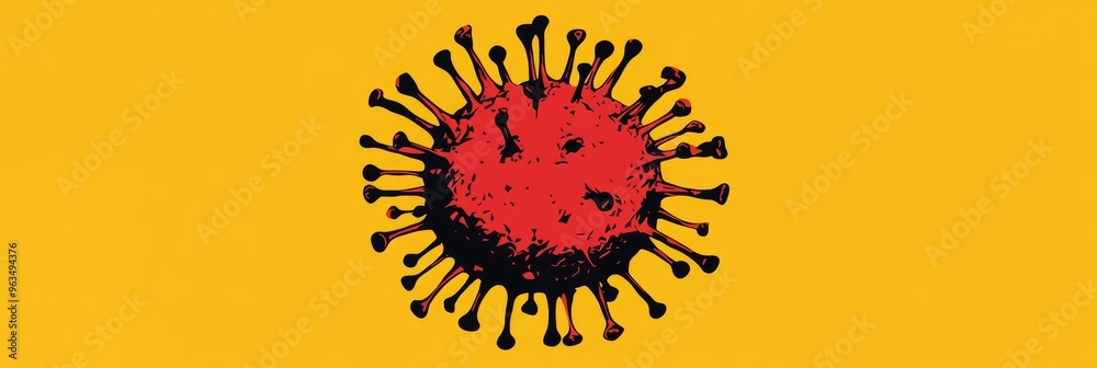 This image is a graphic representation of the monkeypox virus. The ...