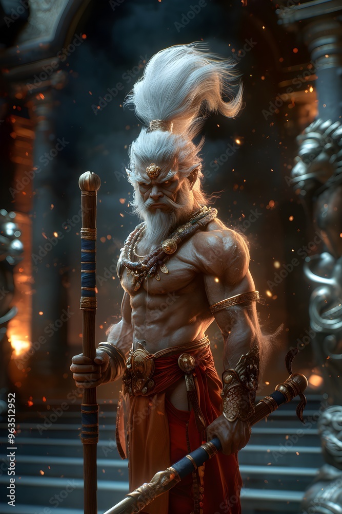 The Journey to the West's Monkey King Sun Wukong, wearing Chinese armor ...