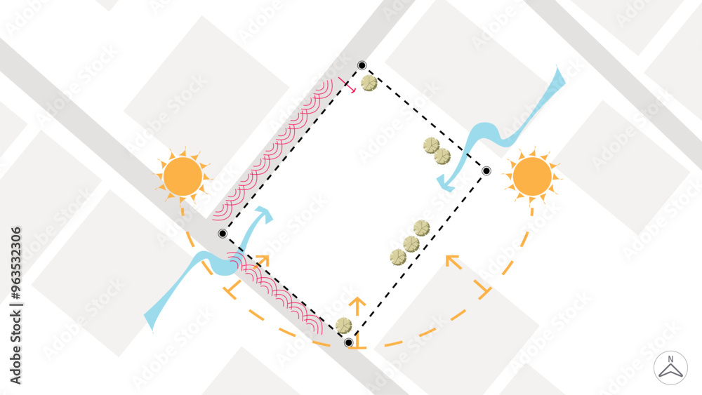 Poster architecture site analysis symbol icon element drawing graphic ...