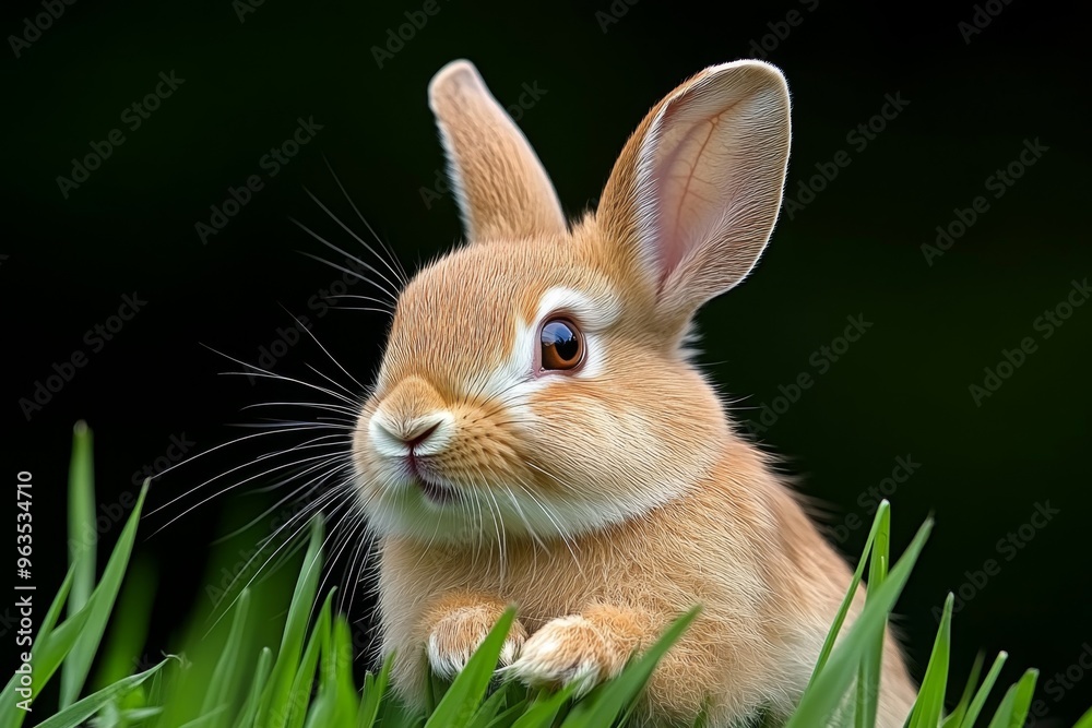 Rabbit twitching its tail, ready to dash away at the first sign of ...