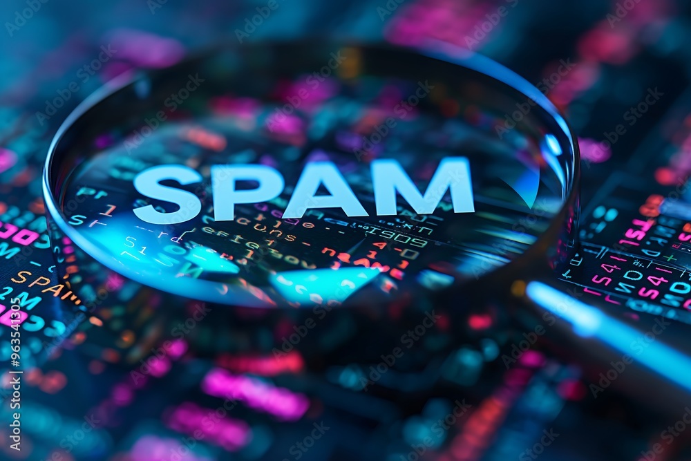 Visualize a close-up of a digital magnifying glass highlighting the ...