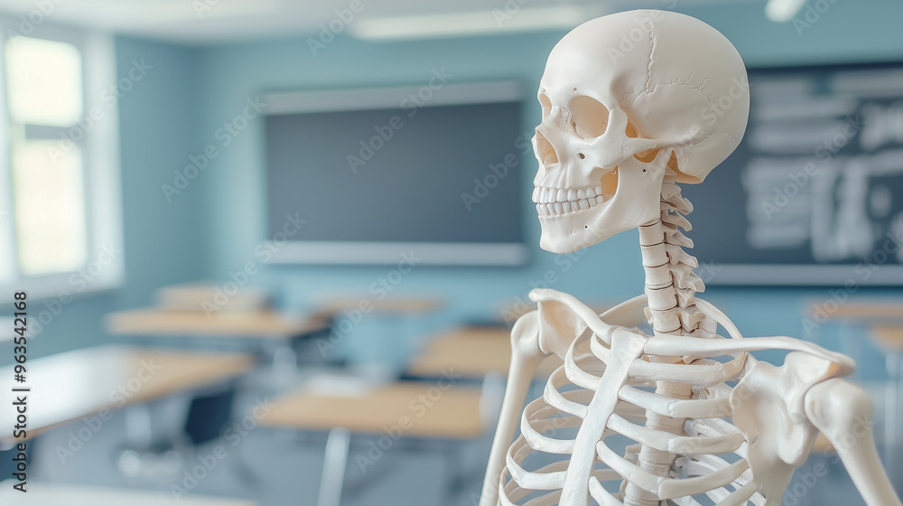 Medical Learning Tool: Human Skeleton Model Displayed in a Science ...