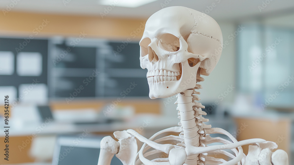 Medical Learning Tool: Human Skeleton Model Displayed in a Science ...