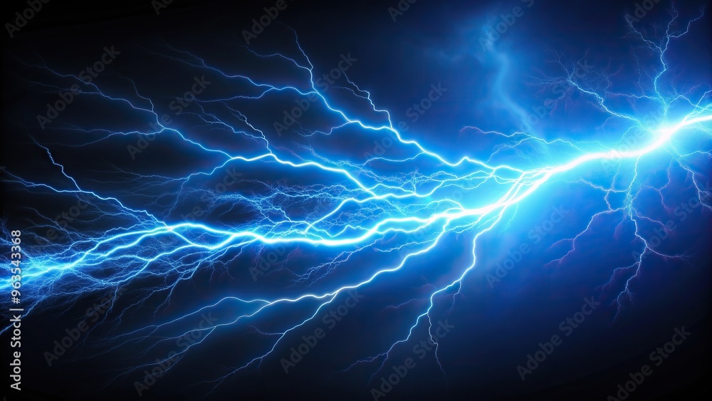 electricity, blue, Bright blue electricity or lightning bolt ...