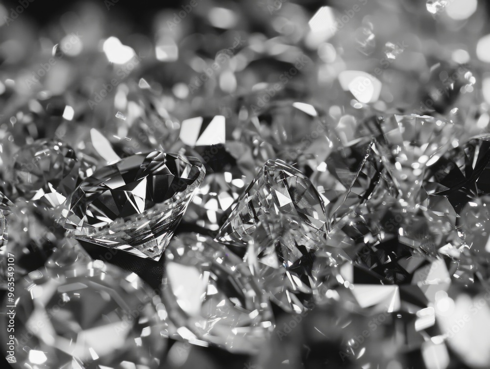 A close up of a pile of diamonds. The diamonds are all different sizes ...