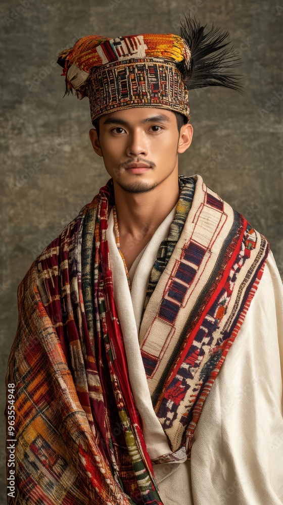 The model gracefully wears traditional Filipino attire that celebrates ...