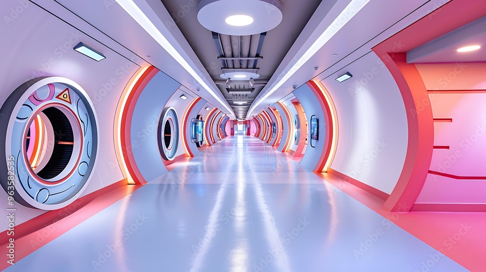 An intense laser tag game, with players moving swiftly through a neon ...