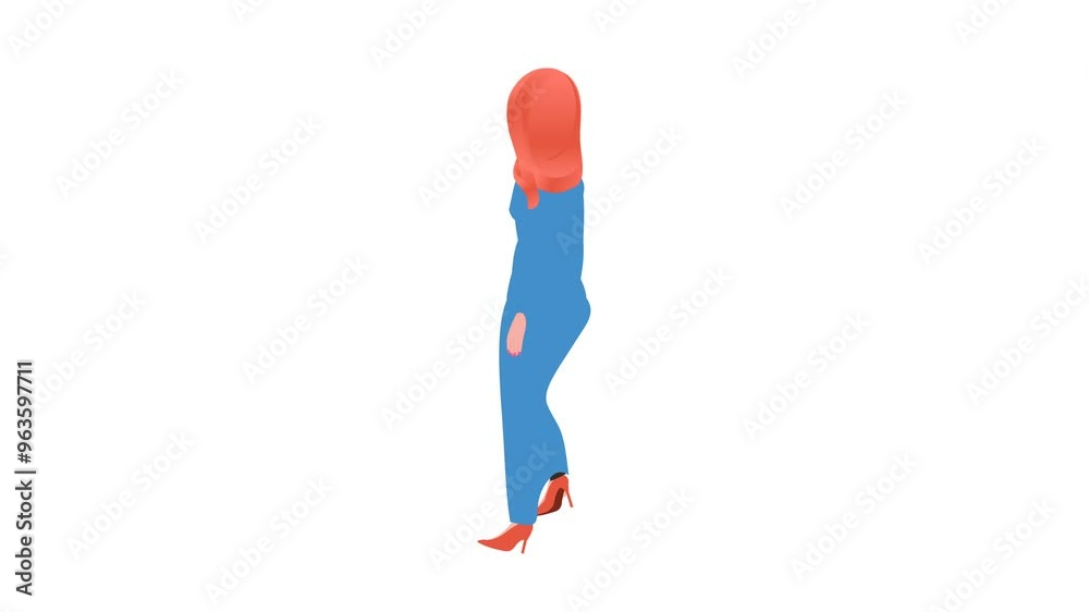 Girl character turnaround with walk cycle and talking animation vídeo ...