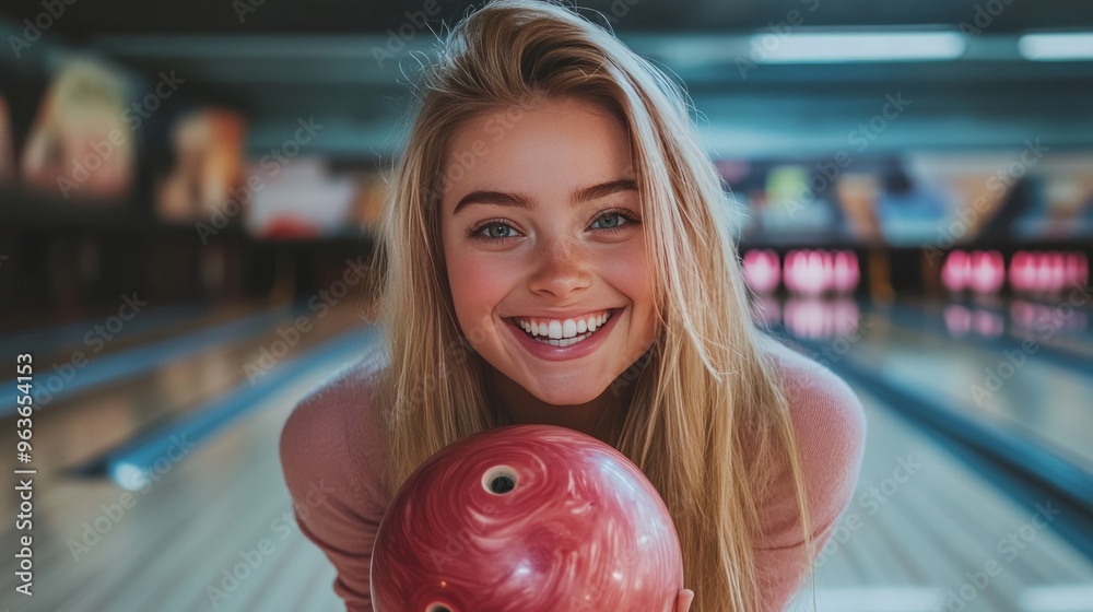 With a smile on her face and a bowling ball in her hand, this stunning ...