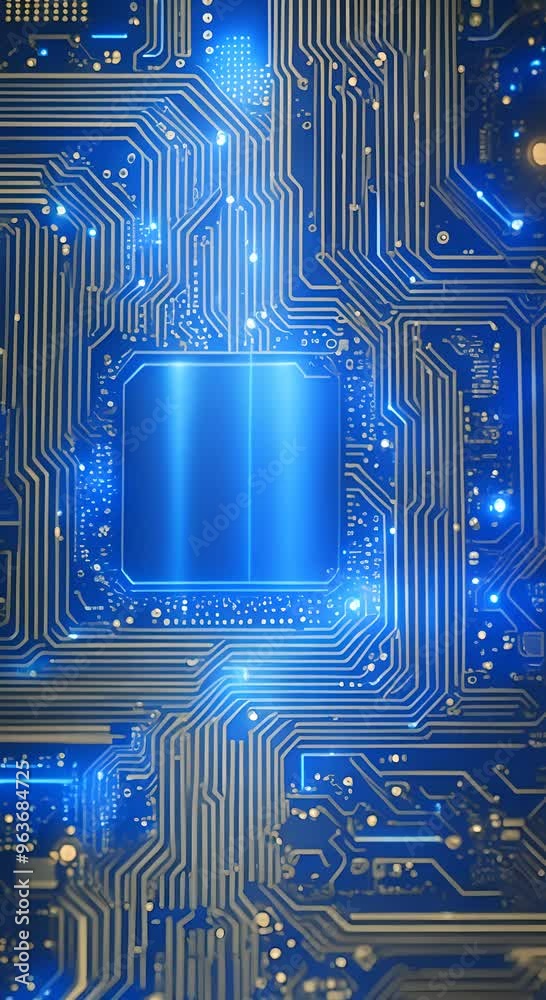 Abstract Technology Background Abstract Blue Glowing Circuit Board Background Futuristic Blue