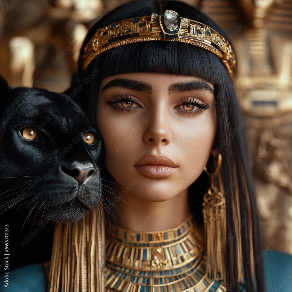 Ancient royalty: A captivating depiction of an Egyptian queen with a ...