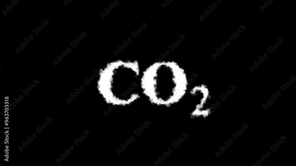 CO2 or Carbon Dioxide Molecule Symbol Smoke Cloud Text Effects ...