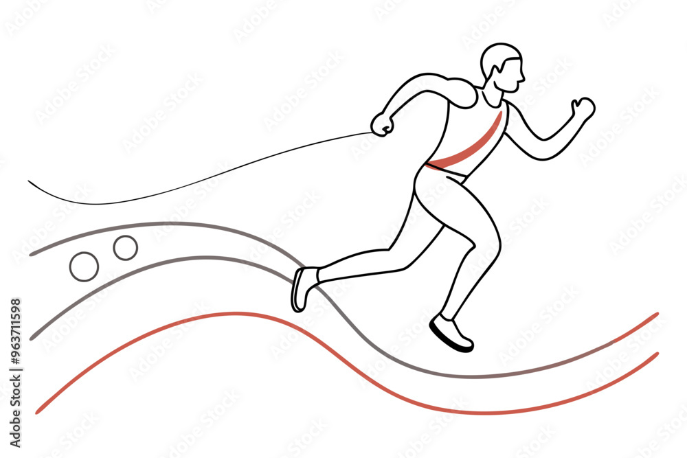 Dynamic Line Drawing of a Sprinter on a Track Speed and Motion Effects ...