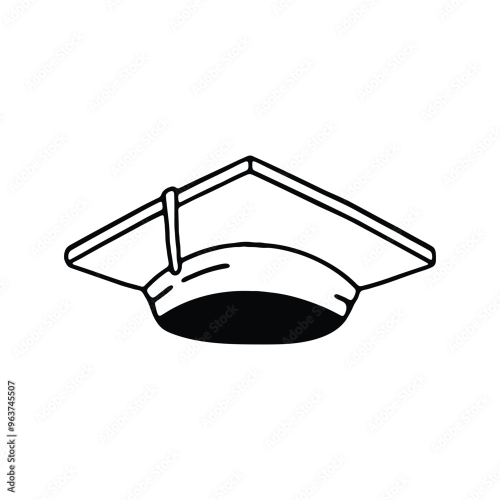 hand drawing of a graduation cap, commonly worn by students during ...