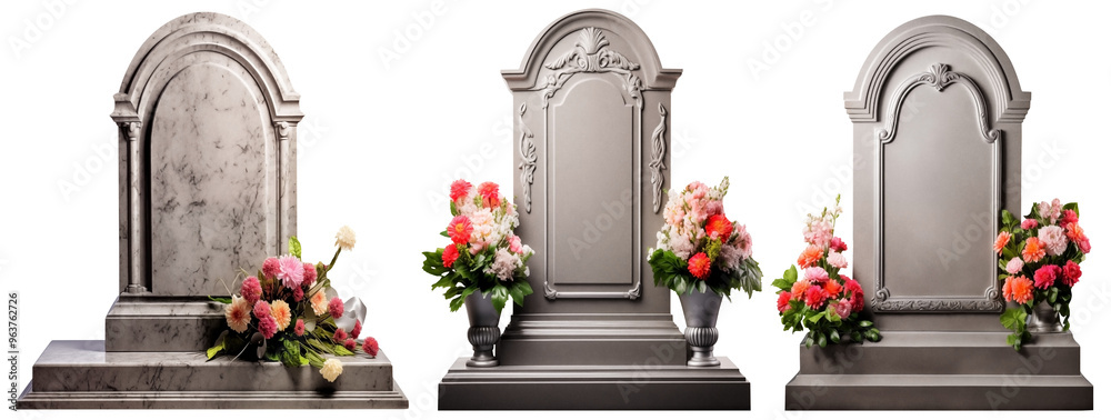 Front View To a Set of Tombstones PNG Gravestone isolated on white and ...