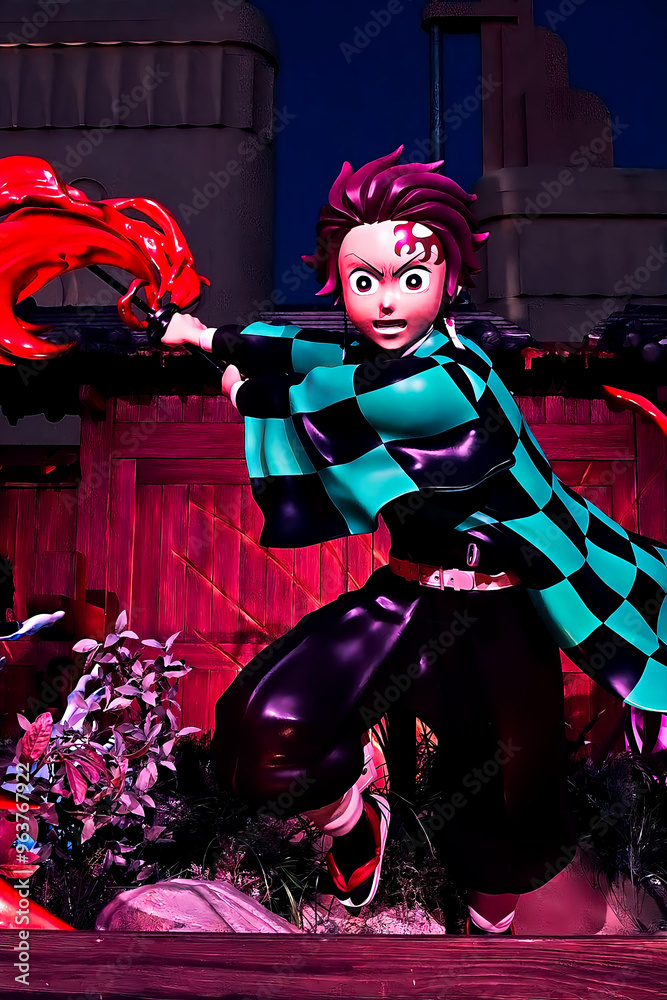 OSAKA,JAPAN - SEP 7,2024 : Statue of Tanjiro Kamado : Demon Slayer ...