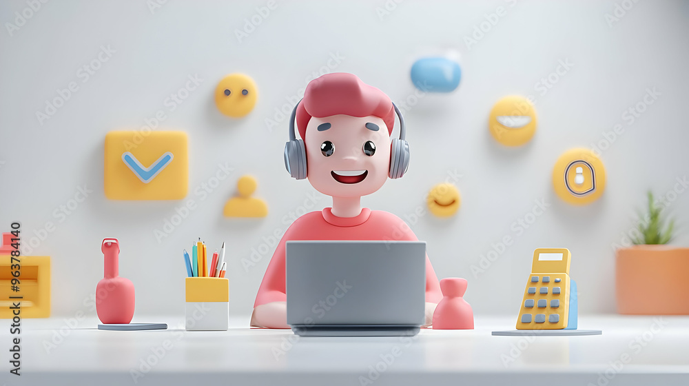 3d Ai Driven Customer Support Interaction Concept Candid Capture Of A