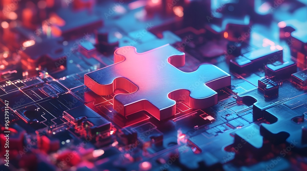 Product-market fit visualized as a perfect puzzle piece locking into ...