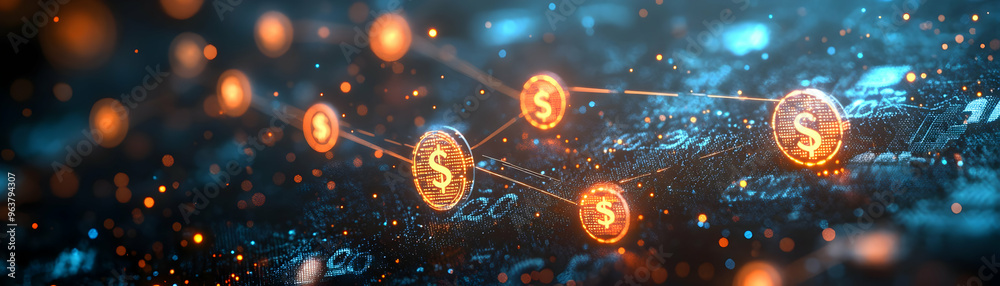 AI Fintech Dollar Symbols Frame Concept: A Modern Border Featuring ... AI Fintech Dollar Symbols Frame Concept: A Modern Border Featuring ...