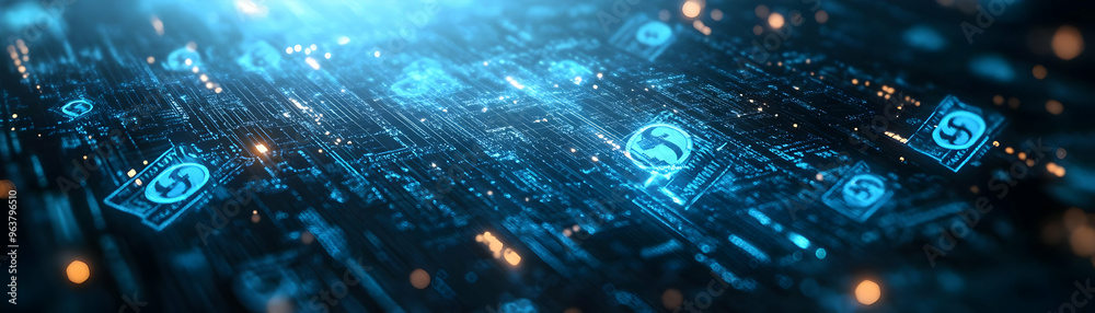 AI Predictive Analytics with Dollar Icons Frame: Innovative Design ...