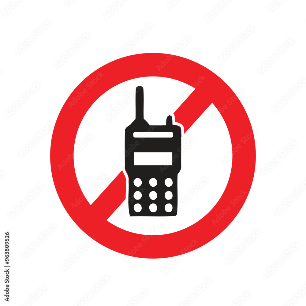 No walkie vector icon. Symbol in Line Art Style for Design ...