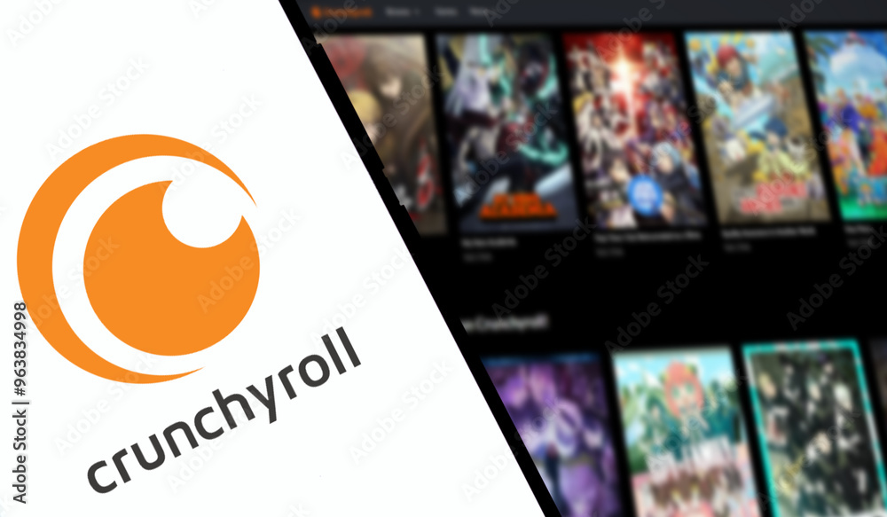 Dhaka, Bangladesh- 08 Sep 2024: Crunchyroll logo is displayed on ...