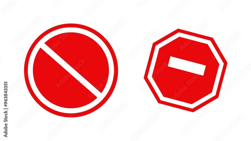 Animated Stop Sign - Stop and Ban Symbol with Motion Effects Alpha ...
