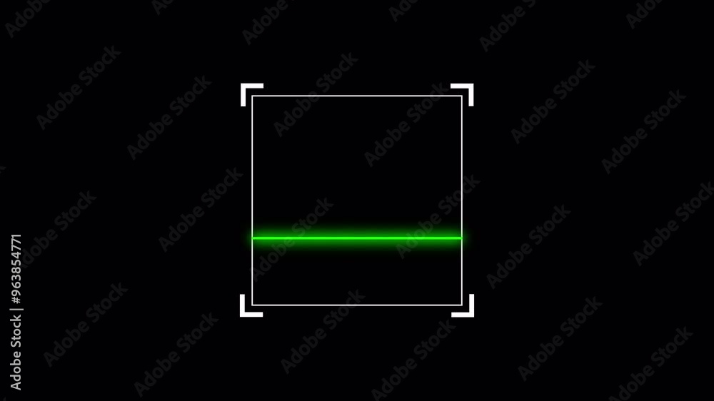 Scan sign QR Code and Bar Code scanner process with green laser, QR ...