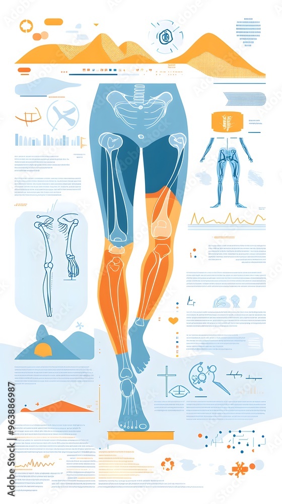 Illustrated Diagram Depicting the Human Lower Leg and Foot Structure ...
