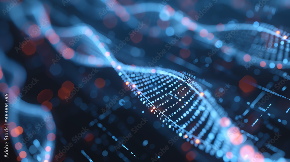 Lineage chart with evolving DNA helix, genetic disorder changes mapped ...