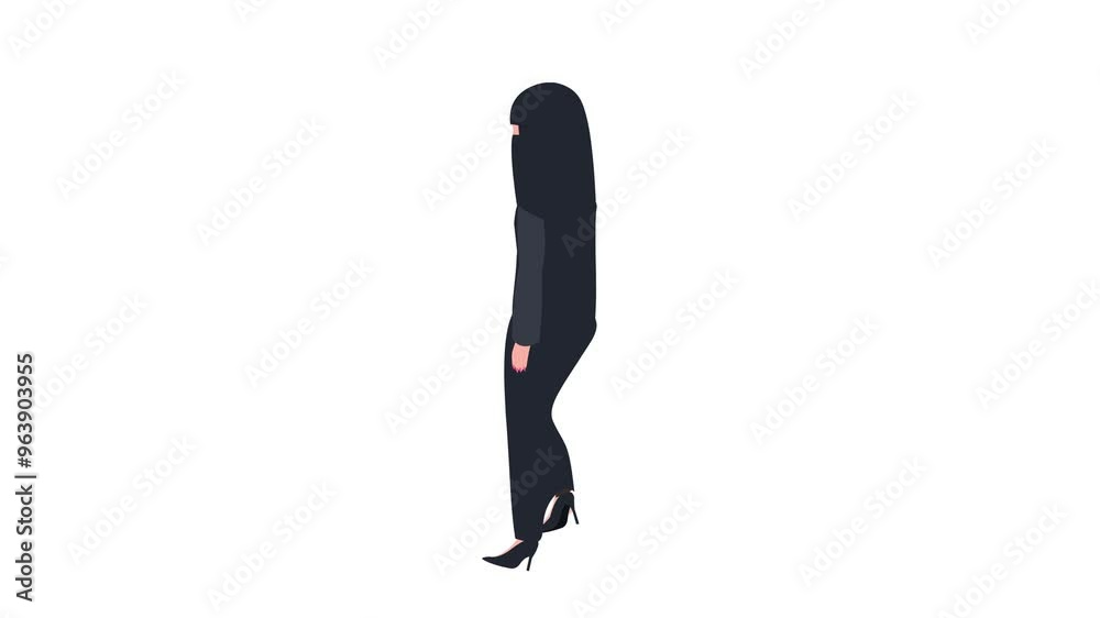 Girl character turnaround with walk cycle and talking animation Stock ...